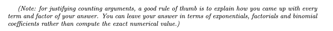 Solved (Note: for justifying counting arguments, a good rule | Chegg.com