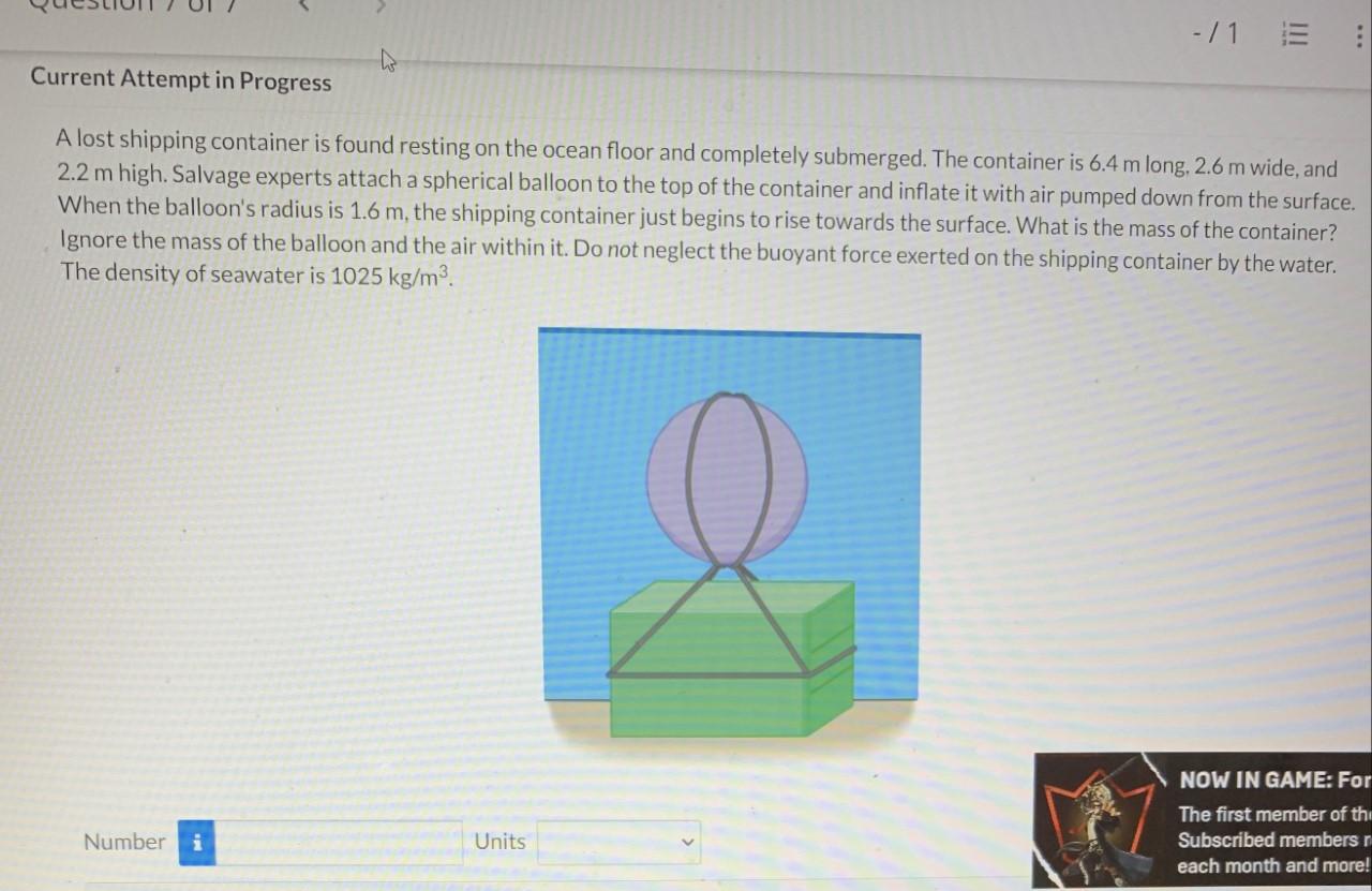 Solved A lost shipping container is found resting on the | Chegg.com