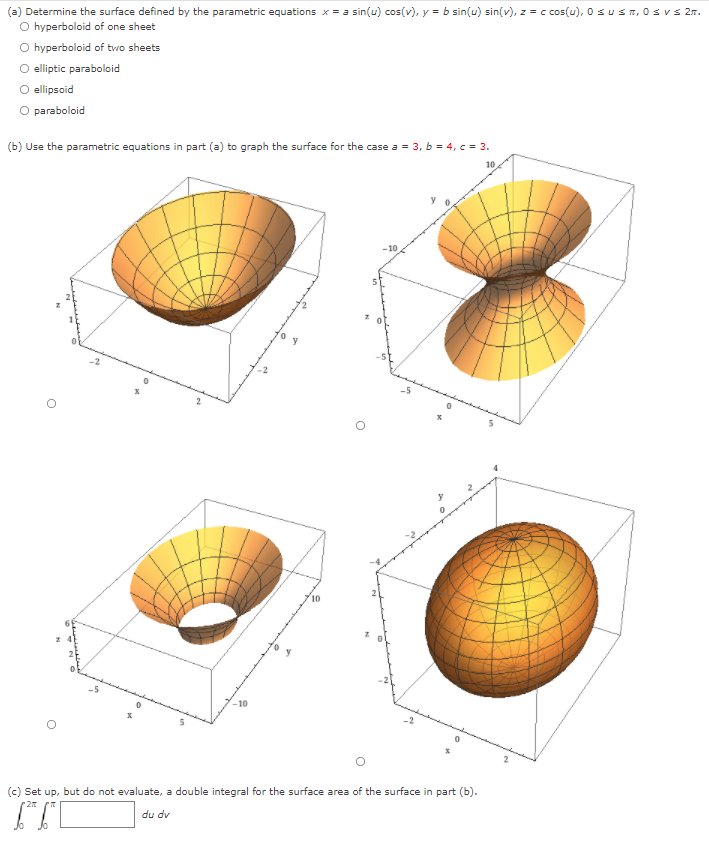 Solved A Determine The Surface Defined By The Parametric