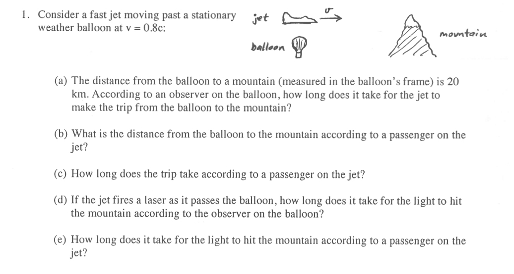 Solved 1. Consider a fast jet moving past a stationary | Chegg.com
