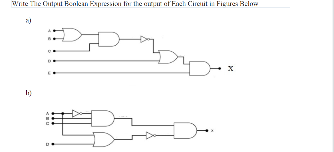 Write The Output Boolean Expression For The Output Of 7251