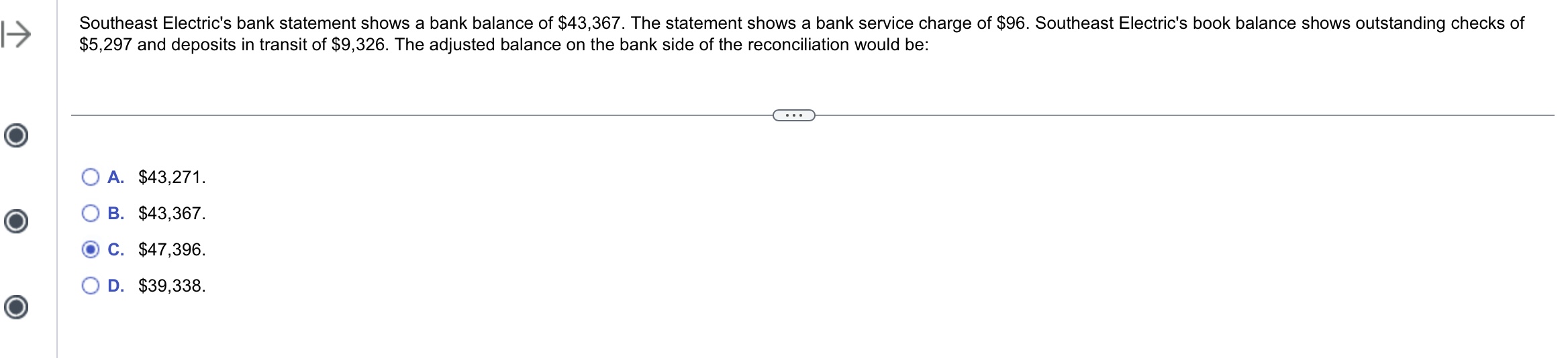Solved Southeast Electric's bank statement shows a bank | Chegg.com