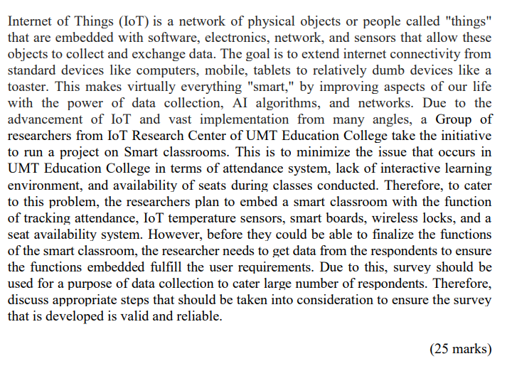 Solved Internet of Things (IoT) is a network of physical | Chegg.com