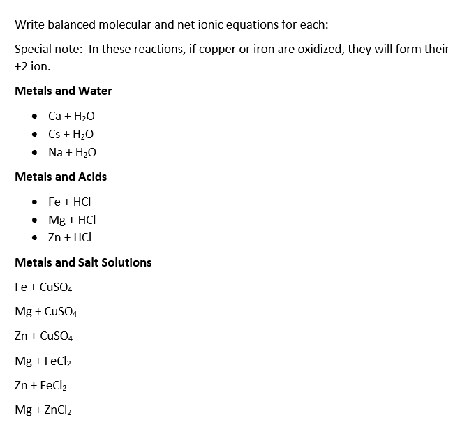 Solved Write balanced molecular and net ionic equations for | Chegg.com