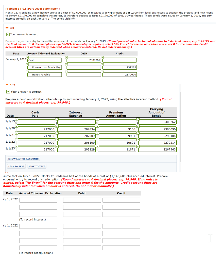 Solved Problem 14-02 (Part Level Submission) Monty Co. is | Chegg.com