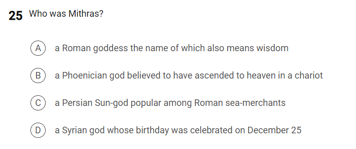 25 Who was Mithras? a Roman goddess the name of which | Chegg.com