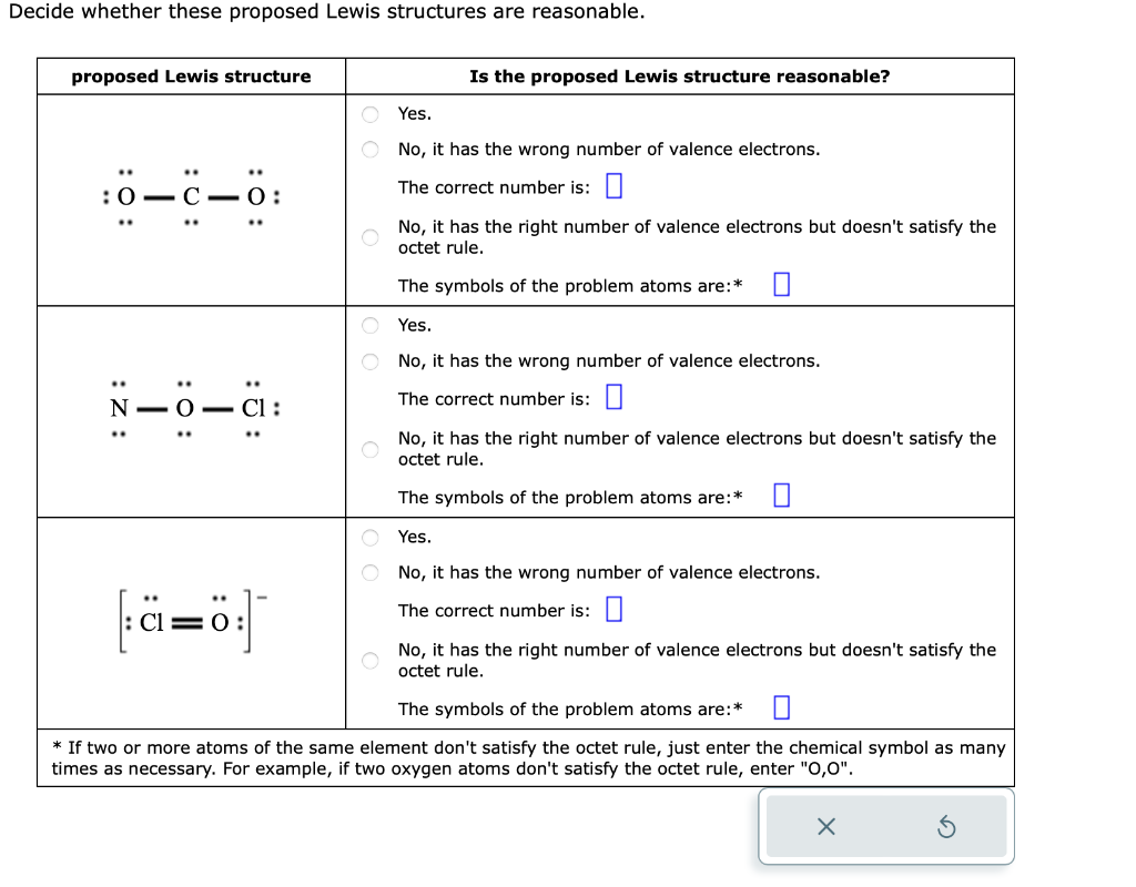 Solved Decide whether these proposed Lewis structures are | Chegg.com
