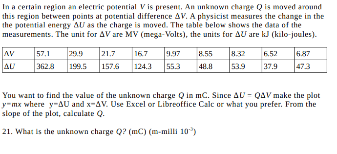 Solved In a certain region an electric potential V is | Chegg.com