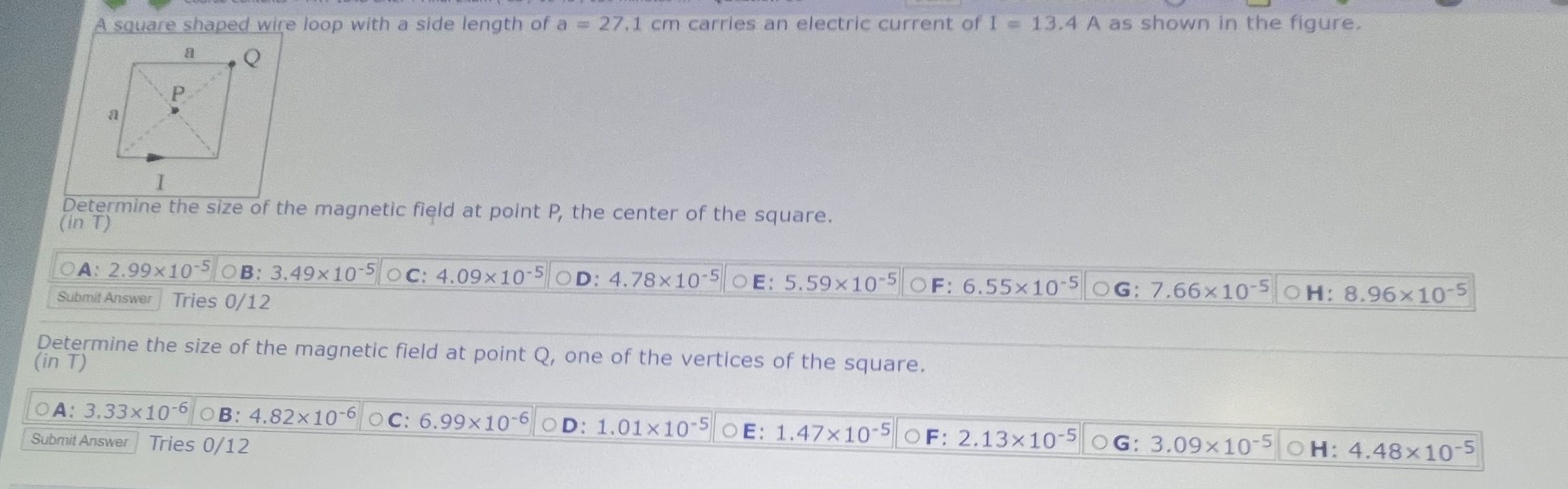 Solved A square shaped wire loop with a side length of a | Chegg.com