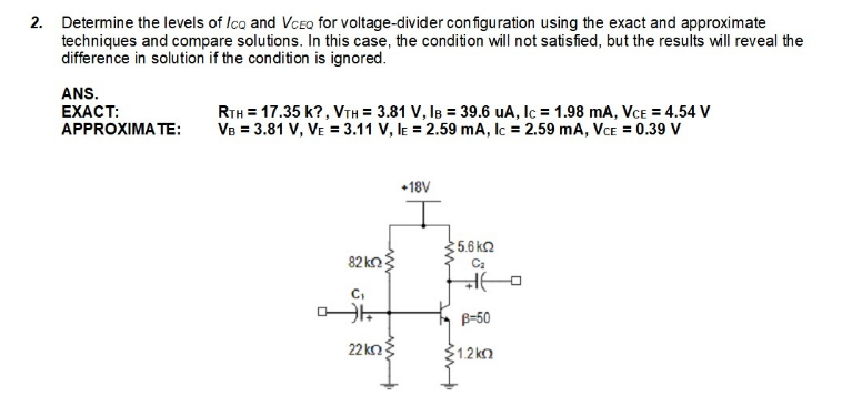 Solved 2. Determine the levels of Ico and Vceo for | Chegg.com