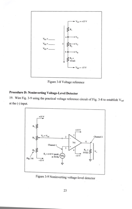 Solved Figure 3-8 Voltage reference Procedure D: | Chegg.com