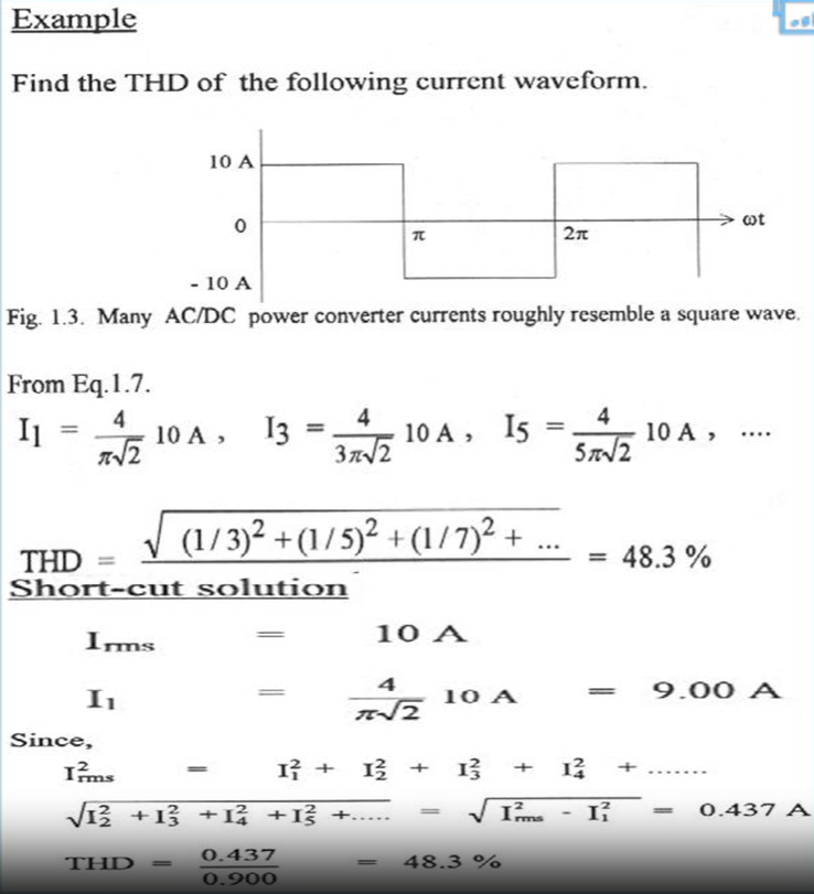 Solved Find the THD of the following current waveform. Fig. | Chegg.com
