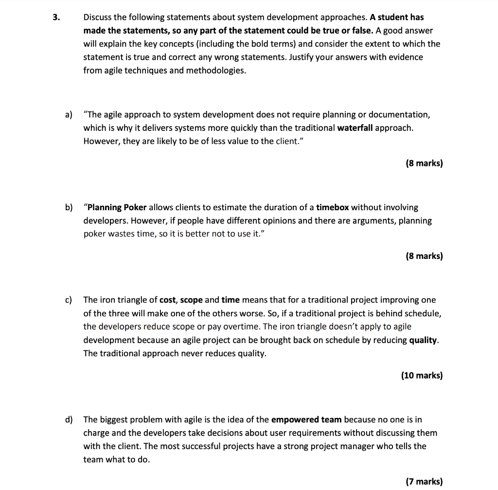 Solved 3. Discuss the following statements about system | Chegg.com