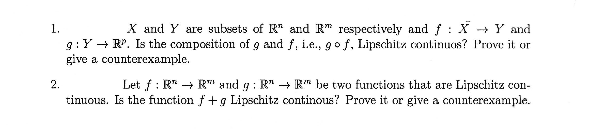 Solved 1. X and Y are subsets of Rn and Rm respectively and | Chegg.com