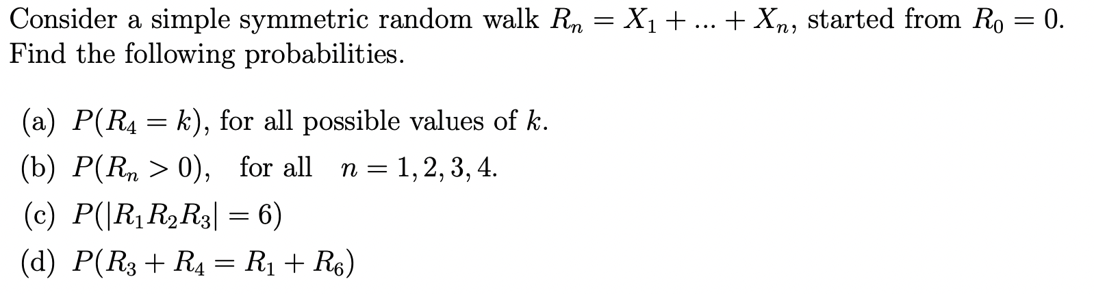 Solved Consider a simple symmetric random walk | Chegg.com