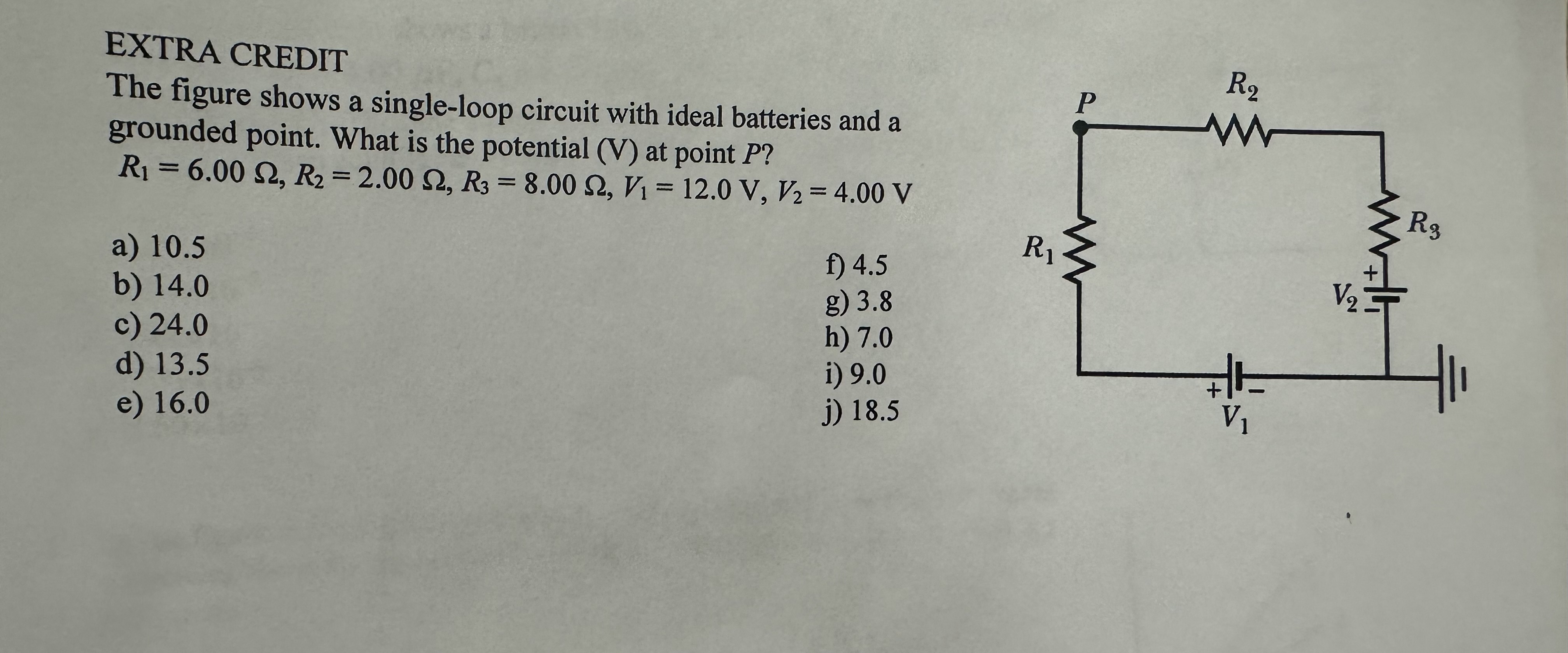 Solved EXTRA CREDIT The figure shows a single-loop circuit | Chegg.com
