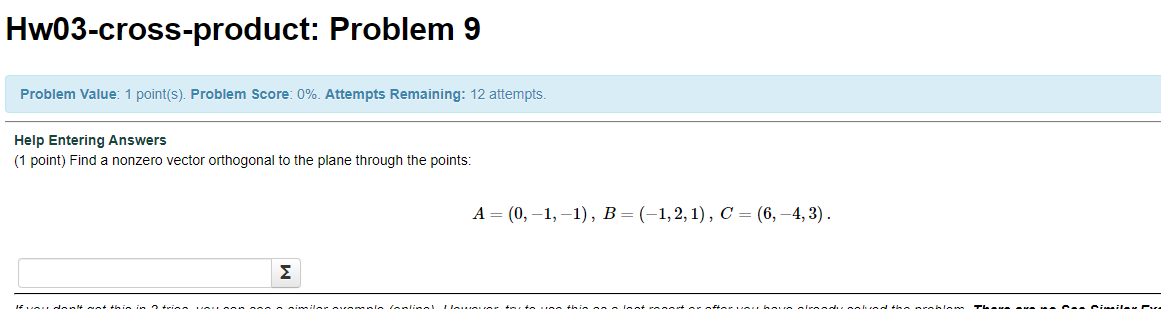 Solved Hw03-cross-product: Problem 9 Problem Value: 1 | Chegg.com Solved Hw03-cross-product: Problem 9 Problem Value: 1 | Chegg.com