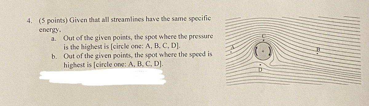 Solved a. 4. (5 points) Given that all streamlines have the | Chegg.com