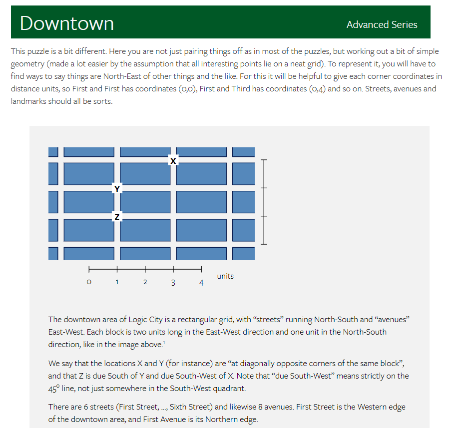 Downtown Advanced Series This puzzle is a bit | Chegg.com