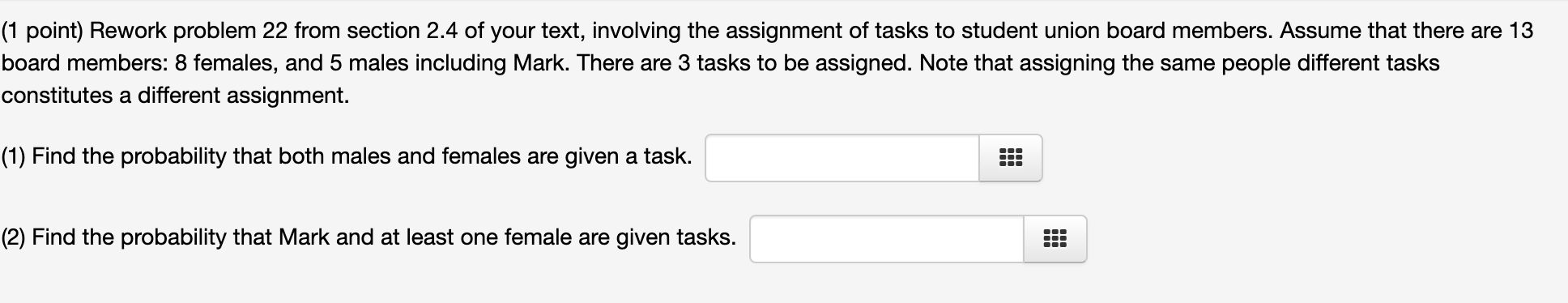 Solved 1 point) Rework problem 22 from section 2.4 of your | Chegg.com