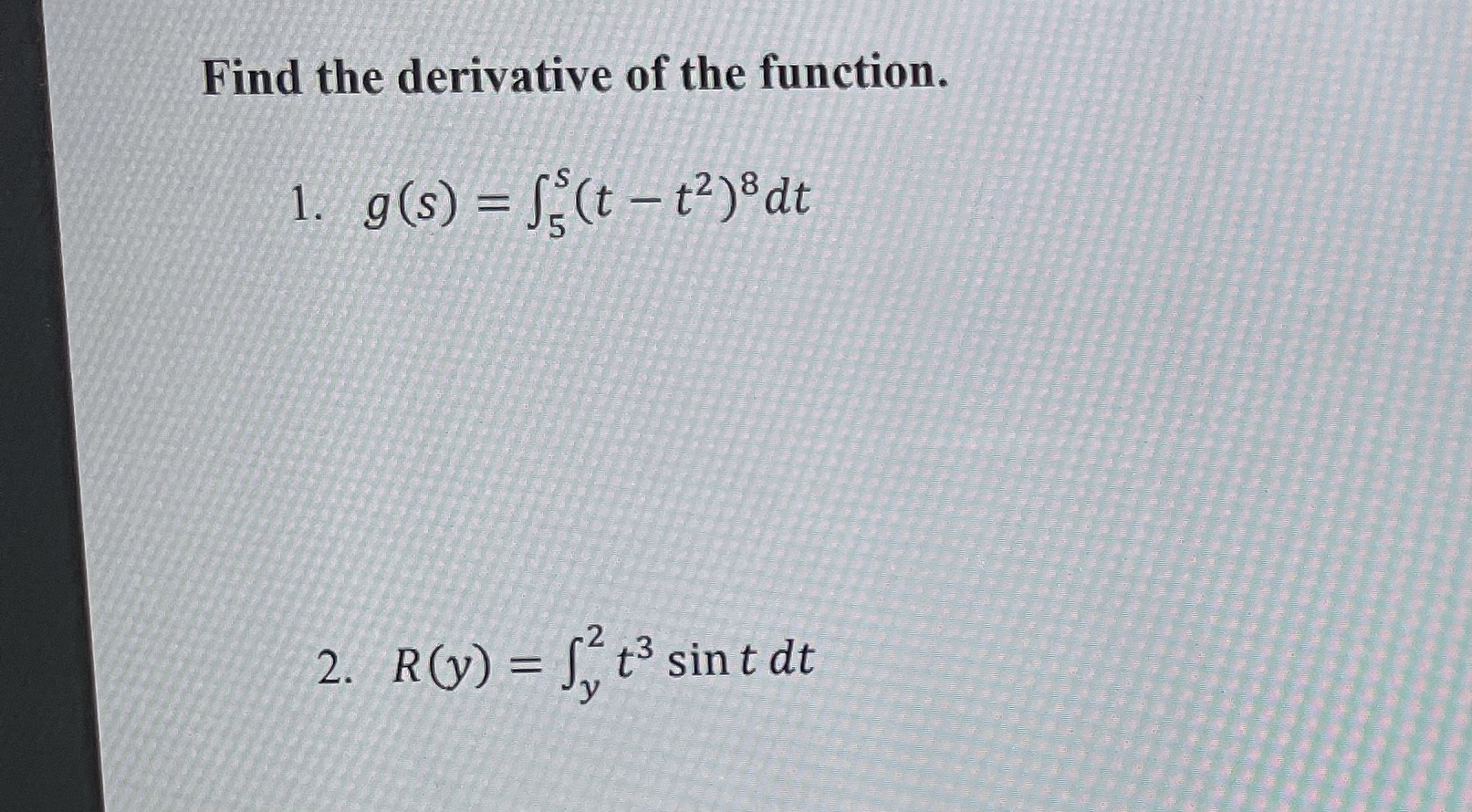 Solved Find the derivative of the | Chegg.com
