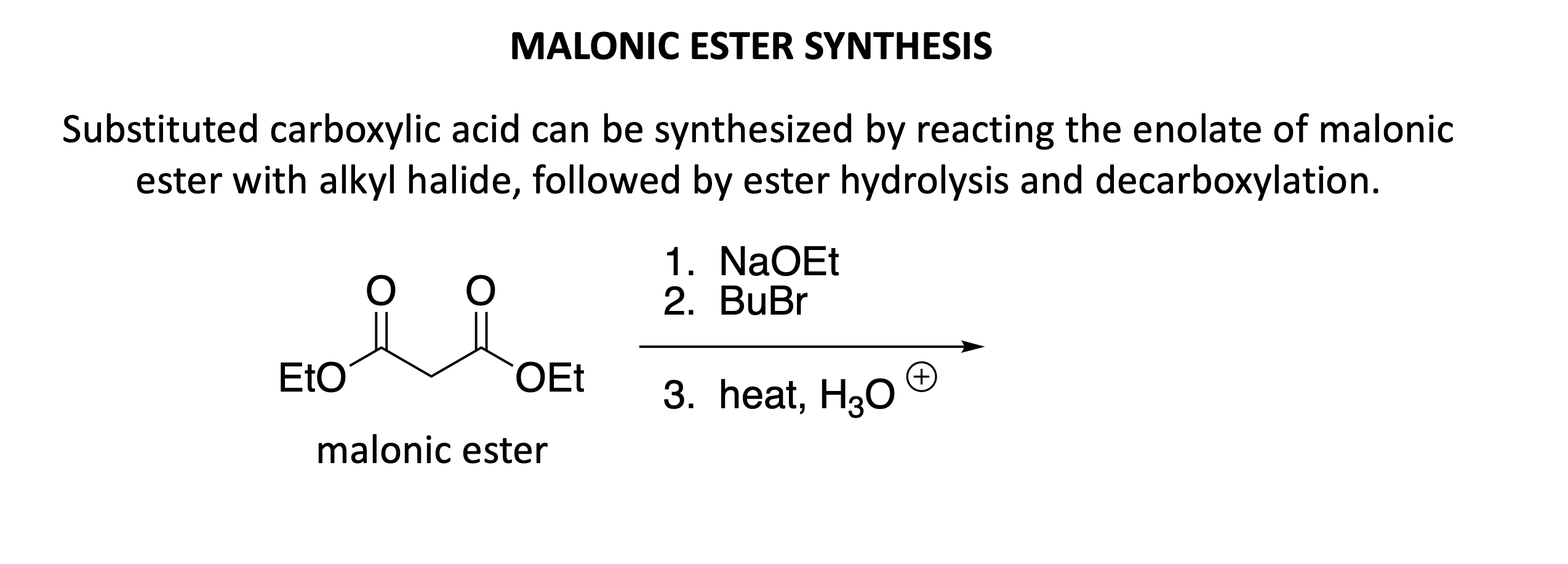 Solved MALONIC ESTER SYNTHESIS Substituted carboxylic acid | Chegg.com