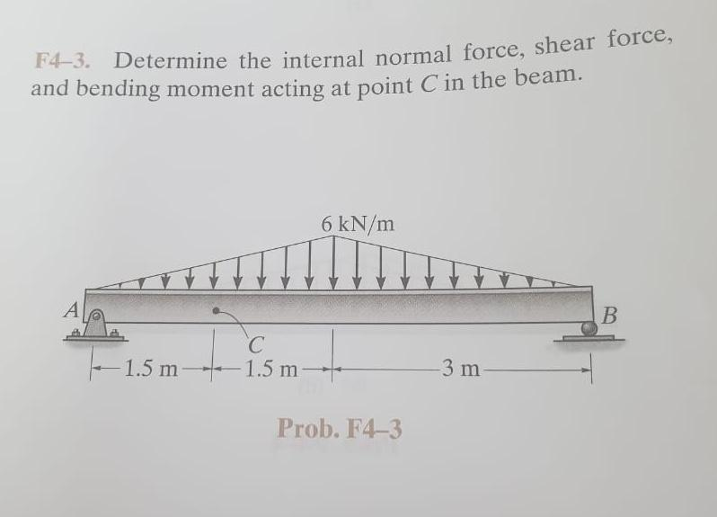 Answered: F4-3. Determine the internal normal force, shear Answered: F4-3. Determine the internal normal force, shear