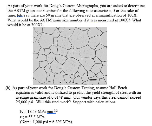 As part of your work for Doug's Custom Micrographs, | Chegg.com