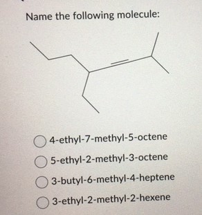 Solved Name the following molecule: | Chegg.com