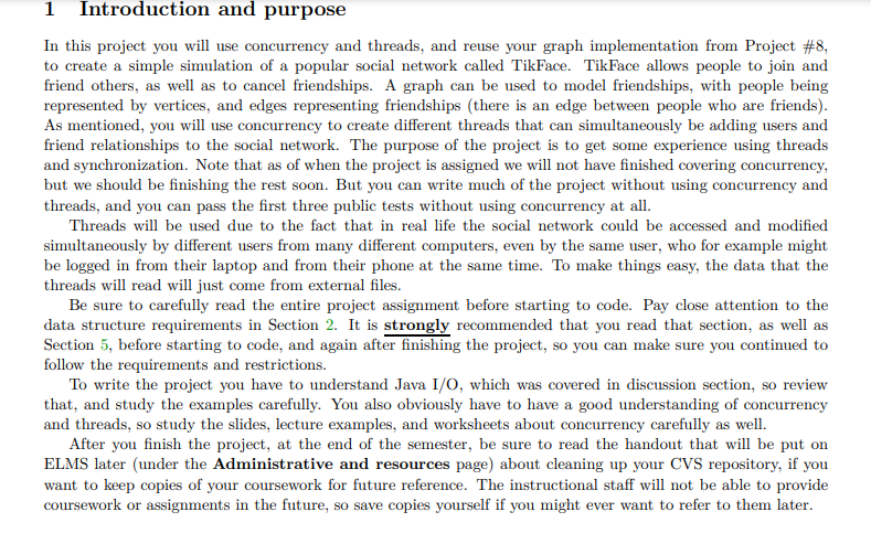 1 Introduction and purpose In this project you will | Chegg.com