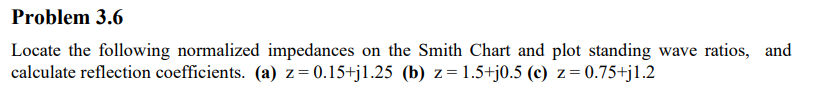 Solved Locate the following normalized impedances on the | Chegg.com