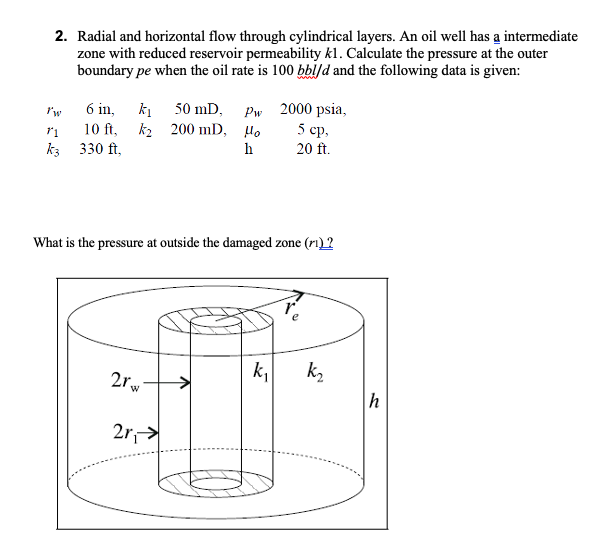 2. Radial and horizontal flow through cylindrical | Chegg.com