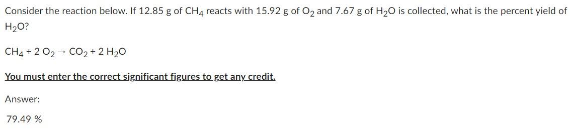 Solved Consider the reaction below. If 12.85 g of CH4 reacts | Chegg.com