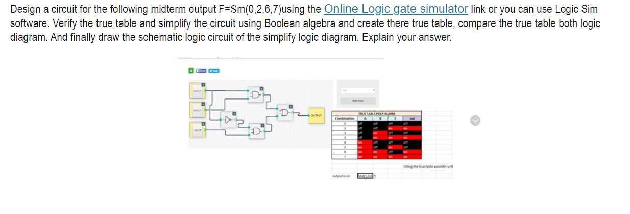 Design a circuit for the following midterm output | Chegg.com