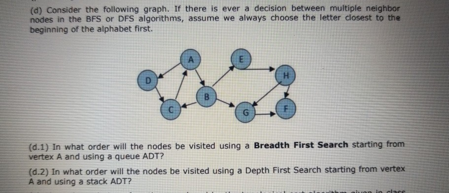 Solved (d) Consider the following graph. If there is ever a | Chegg.com