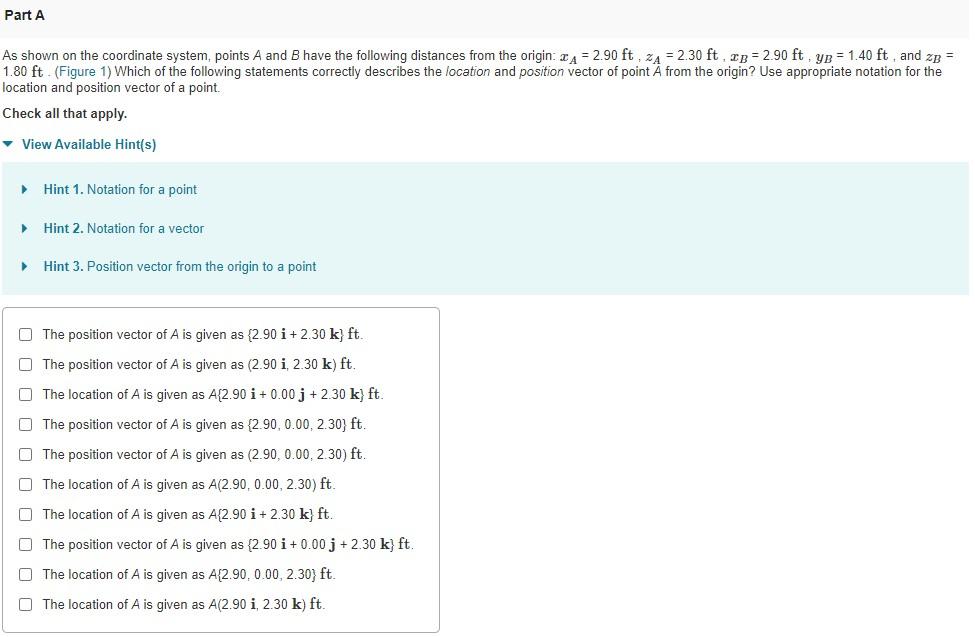 Solved To identify the correct notation for a point and a | Chegg.com