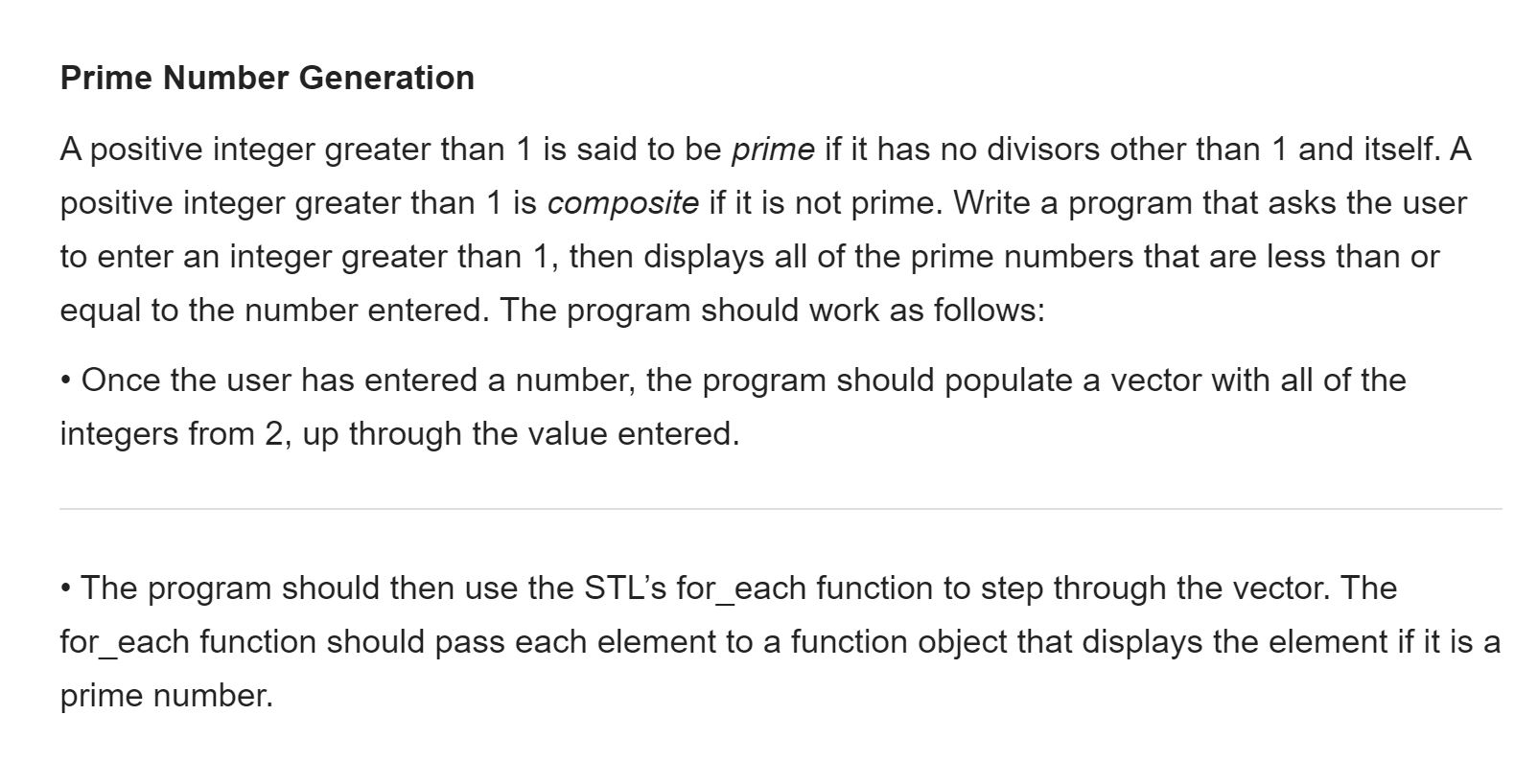 Prime Number Generation A positive integer greater | Chegg.com
