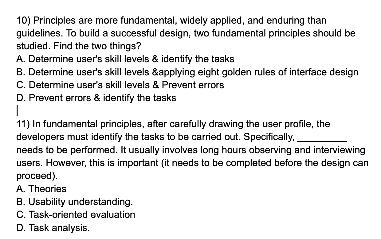Solved 10) Principles are more fundamental, widely applied, | Chegg.com