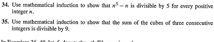 Solved 34. Use mathematical induction to show that ns – n is | Chegg.com