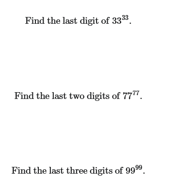 Solved Find the last digit of 3333. Find the last two digits | Chegg.com
