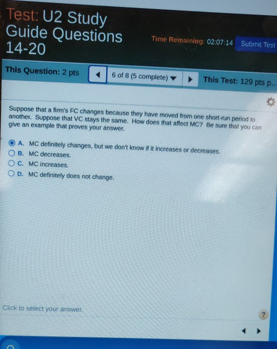 Solved Test: U2 Study Guide Questions 14-20 This Question: 2 | Chegg.com