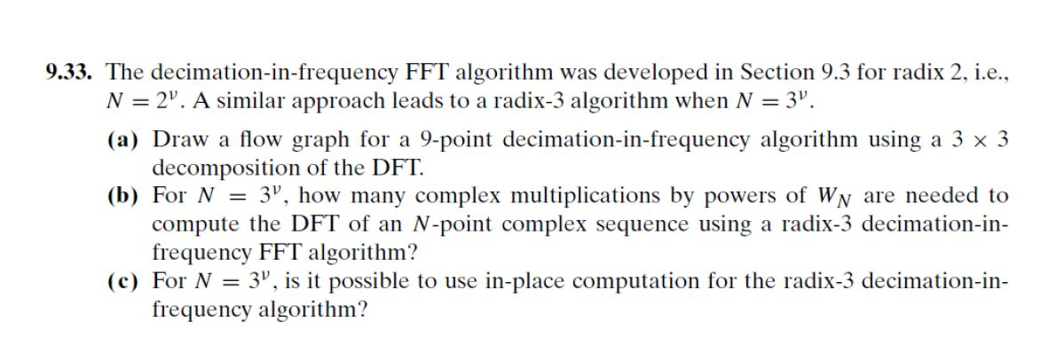 9.33. The decimation-in-frequency FFT algorithm was | Chegg.com