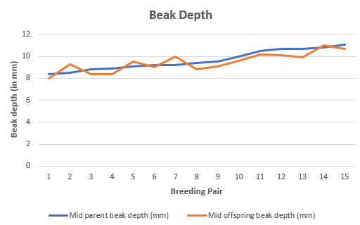 Beak Depth 12 10 8 Beak depth (in mm) 6 0 1 2 3 3 4 5 | Chegg.com