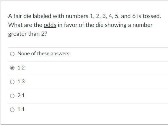 Solved A fair die labeled with numbers 1,2,3,4,5, and 6 is | Chegg.com