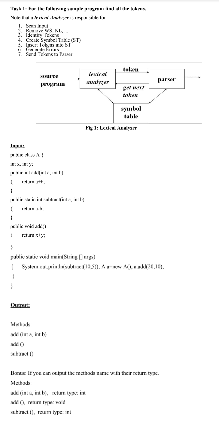Solved Task 1 For The Following Sample Program Find All The 7872