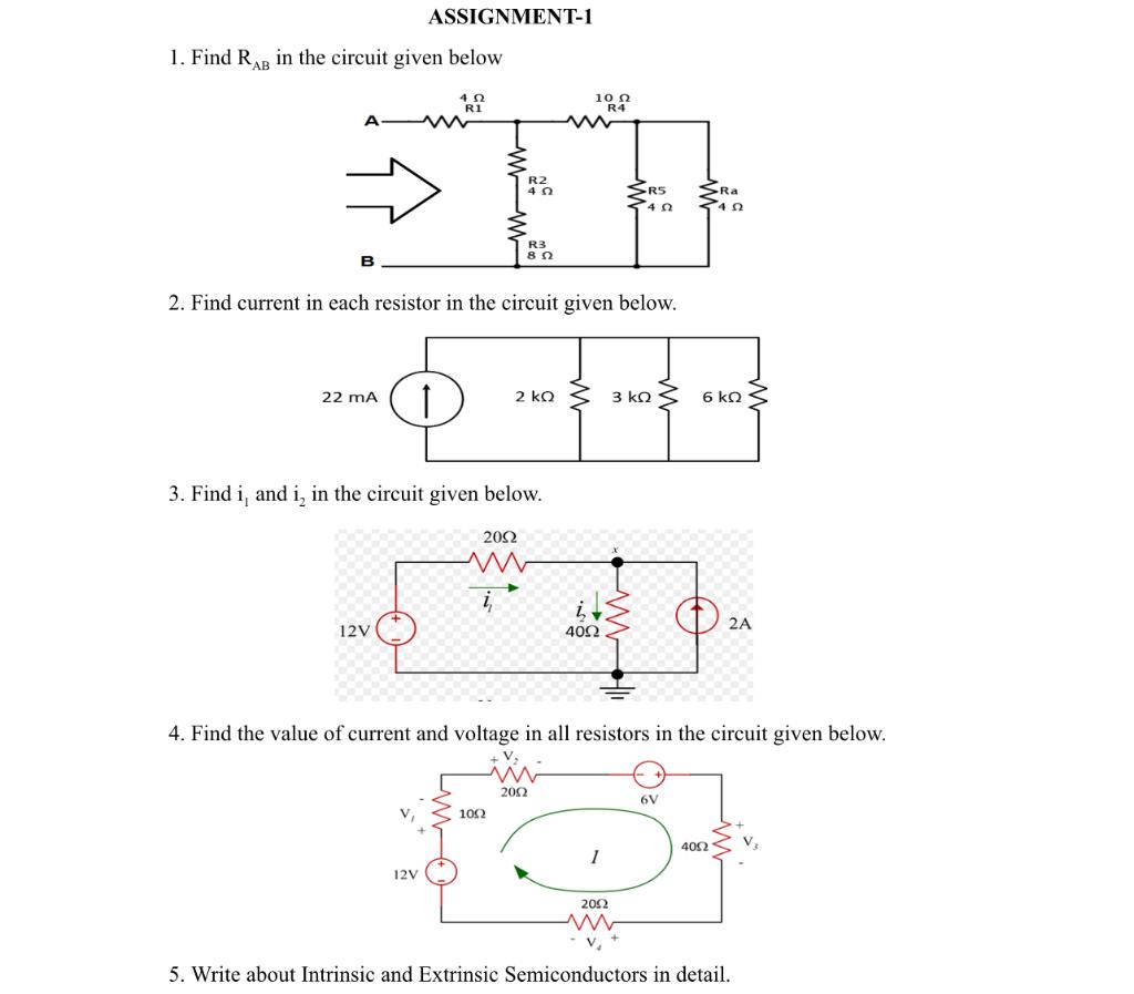 Solved 1. Find RAB in the circuit given below 2. Find | Chegg.com