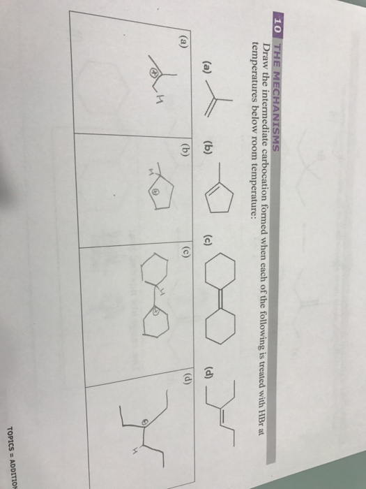 Solved Draw the intermediate carbocation formed when each of | Chegg.com