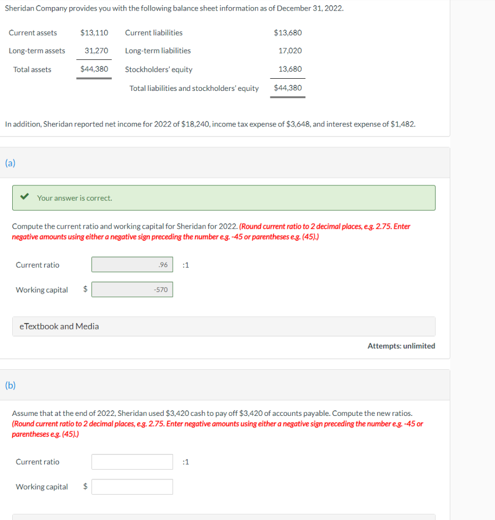 Solved Sheridan Company provides you with the following | Chegg.com