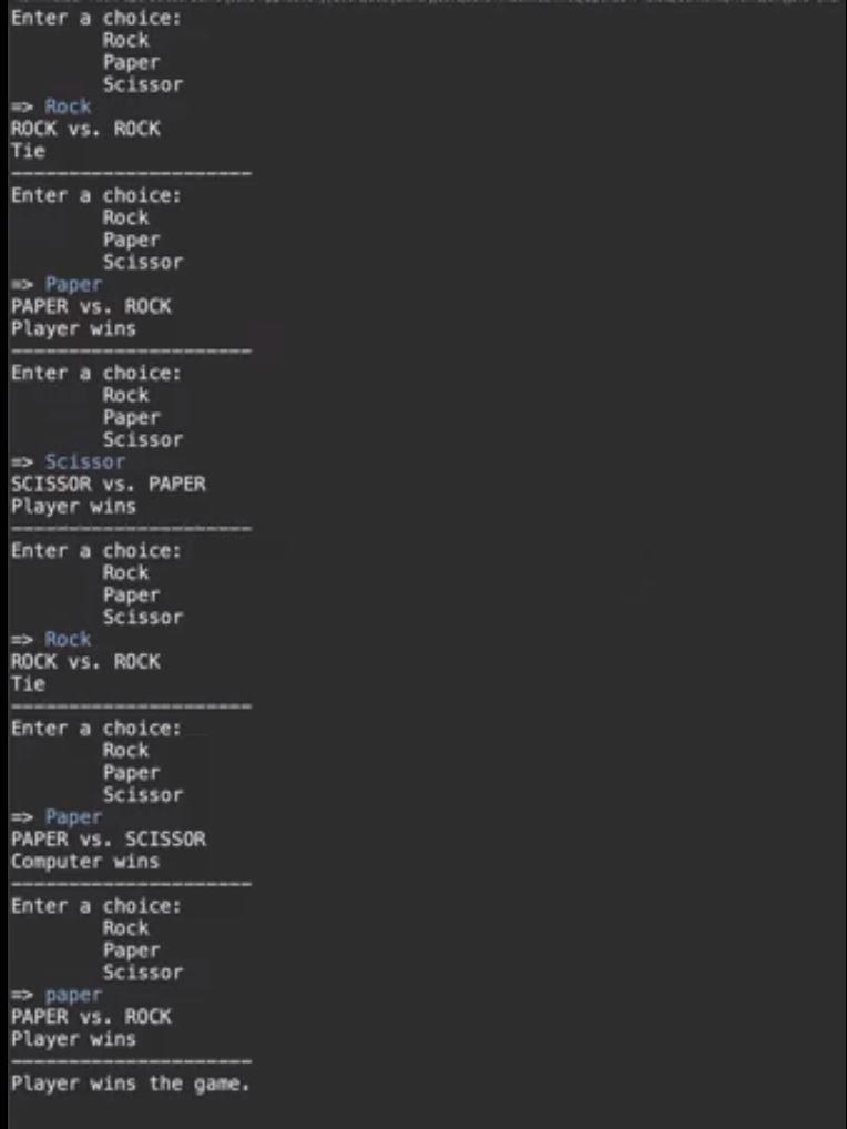 Solved Can you write this Rock, Paper, Scissors Game exactly | Chegg.com