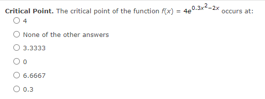 Solved Critical Point. The critical point of the function | Chegg.com